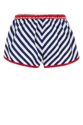 Gucci Womens Heritage Bermuda Shorts Multicolor Silk Bermudas
