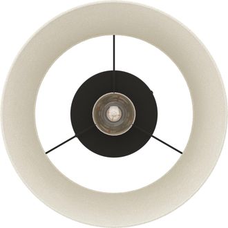 Eglo Deckenlampe Febres, Deckenleuchte aus Boucl&eacute; Stoff, Wohnzimmerlampe aus Metall in Schwarz und Textil in Wei&szlig;, E27 Fassung, &Oslash; 35 cm