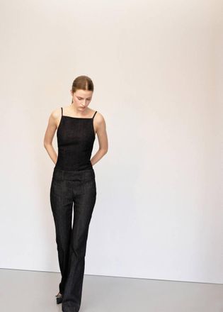 Mango Flared-Jeans mit mittlerer Bundh&ouml;he schwarz - Damen - 42 - MANGO