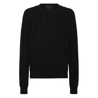 Philipp Plein Pullover Rundhals - - Knitwear - Herren - Schwarzk - 5XL