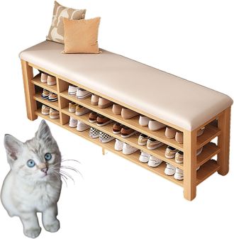 Generic Outdoor -Eingangsschuhbank wetterfeste Holzlagerständer mit Sitz für Veranda Vordertür Schuhorganisation Schrank weiß 100cm