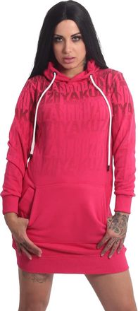 Yakuza Damen UR893 Hoodie Kleid, Rose Red, XS