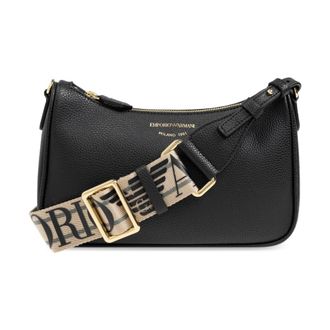 Emporio Armani Schultertasche mit gedrucktem Logo - - Bags - Damen - Schwarzk - ONE SIZE