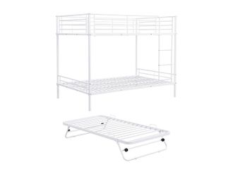 Vente-Unique Etagenbett - 2 x 90 x 190 cm - Mit Ausziehbett - Wei&szlig; - DUOTIS