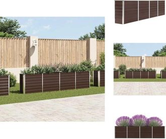 vidaXL Vidaxl - Jardini&egrave;re 320x40x77 cm Acier galvanis&eacute; Marron - Jardinier Rectangular - Jardini&egrave;re Ext&eacute;rieure - Pot De Fleurs Grand - Jardini&egrave;re Acier