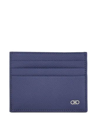 Ferragamo porte-cartes à motif Gancini - Bleu