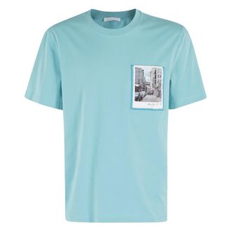 Helmut Lang Trendy Pstcard T-Shirt - - Tops - Herren - Blau - XS