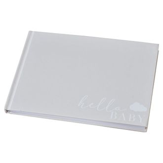 Ginger Ray Hello Baby Shower oder Taufe G&auml;stebuch oder Fotoalbum mit festem Einband, 32 Seiten, cremefarben, wei&szlig;
