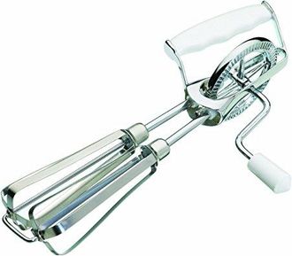 KitchenCraft drehbarer Schaumschläger, Edelstahl, Kunststoffgriff- und Hebel, 24,5 cm x 14 cm