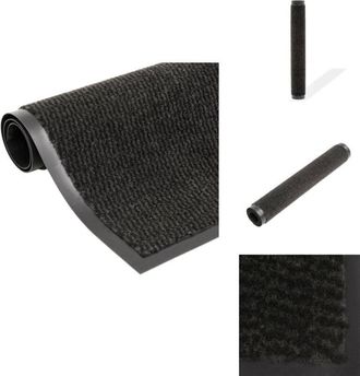 vidaXL Paillasson rectangulaire 80 x 120 cm Noir - Tapis Dentr&eacute;e - Paillasson Int&eacute;rieur - Tapis Absorbant - Tapis Antid&eacute;rapant - Tapis Ext&eacute;rieur