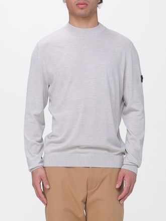 Peuterey Pull &agrave; col rond en pure laine avec patch logo sur la manche
