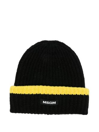 Msgm bonnet en maille côtelée - Noir