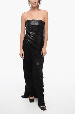 Rick Owens LUXOR Sequined Strapless Long Top size 40