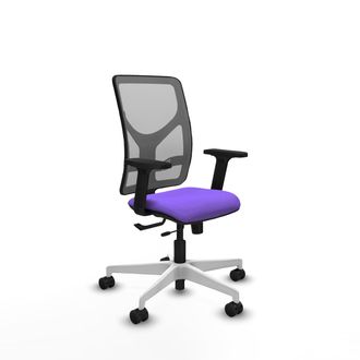 Piqueras y Crespo B&uuml;rostuhl mit Lendenwirbelst&uuml;tze, mit 2D-Armlehnen, ausgestattet mit Syncro/Traslack und Schneideschaum, mit Rollen 65 mm, Nylon, Grau/Lila