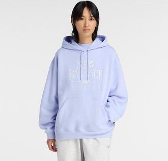 New Balance Damen Trackside Fleece Hoodie in Violett, Baumwollfleece, Gr&ouml;&szlig;e 2XL