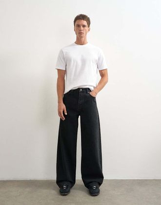 Topman jean baggy rigide noir