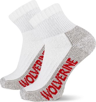Wolverine Mens 2 Pack Steel Toe Cotton Quarter Sock