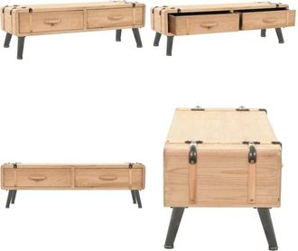 vidaXL TV-Schrank 110x33x35 cm Massivholz Tanne - Fernsehschränkchen - Holz Sideboard - Vintage Tv Stand - Lowboard - Mediagerät Storage - Home & Living