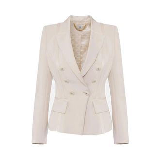 Elisabetta Franchi Crepe-Jacke mit Satin-Details - - Jackets - Damen - Grau - XL