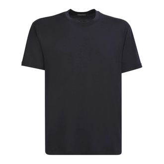 Tom Ford Lyocell Cotton Crew T-Shirt - - Tops - Herren - Schwarzk - S