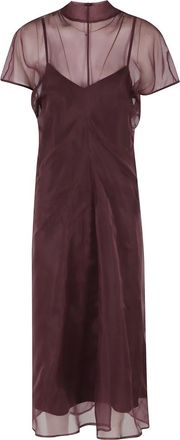 Federica Tosi Femme, Robes, Violet, Taille: 36 FR Silk Organza Midi Dress