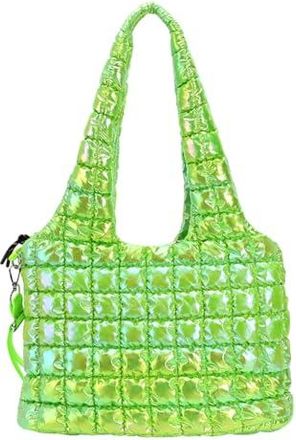 Generic Generische Stülle Bag für Frauen große Puff -Einkaufstaschen Puffer Crossbody Tasche für Frauen alltägliches Arbeitsreisen, vert, 440,00 x 130,00 x 28