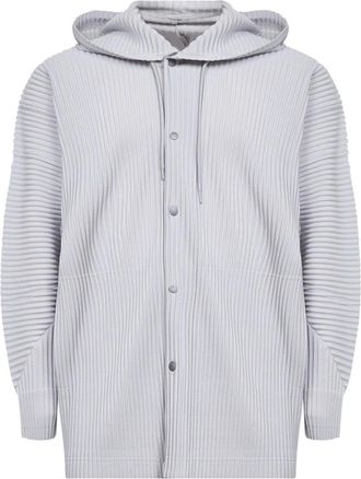 Issey Miyake Homme, Sweatshirts et sweats &agrave; capuche, Gris, Taille: XL Jc021-71 Pleated Sweat &agrave; capuche