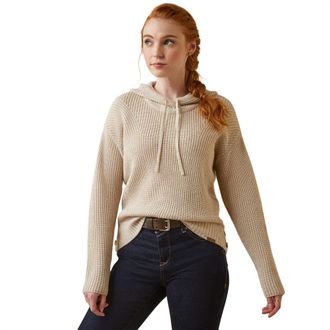 Ariat Womens Los Altos Sweater Long Sleeve in Oatmeal Heather, Size Medium, by Ariat