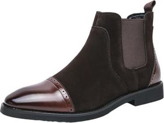 Generic Bottines Chelsea habill&eacute;es en cuir pour homme - Style britannique - Bout pointu - Bande &eacute;lastique - Style d&eacute;contract&eacute; - Affaires et formelles, marron,
