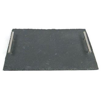 Alpina Alpina Serviertablett Schiefer, Slate, Grey/Silver, 38 x 28 x 4 cm