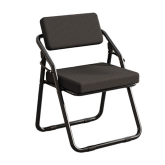 Generic Tragbarer Klappstuhl aus Netz - ergonomisch atmungsaktive gepolsterte Klappsitz für Büro Treffen Küche Esszimmer - Bequemes schwarzes Design