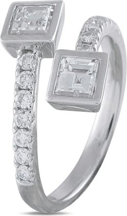 Luxury Bazaar bague crois&eacute;e en or blanc orn&eacute;e de diamants - Argent