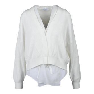 Brunello Cucinelli Cardigan Aperto - - Knitwear - Damen - Wei&szlig; - XS