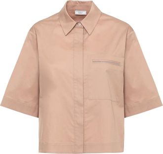 PESERICO Femme, Blouses et Chemises, Brun, Taille: 40 FR Chemise en coton