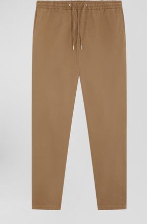 Eden Park Pantalon Taille &Eacute;lastique En Coton Stretch Noisette Coupe Modern