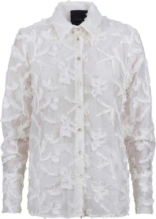 Souvenir Femme, Blouses et Chemises, Blanc, Taille: 40 FR Camicia applicazioni in rilievo