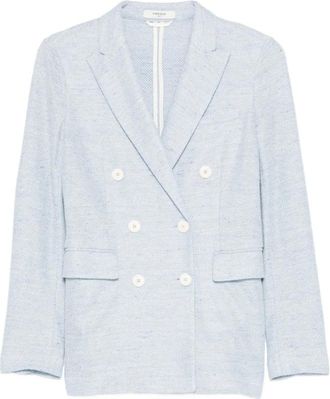 Circolo 1901 Femme, Vestes, Bleu, Taille: 36 FR Blazer crois&eacute; en lin