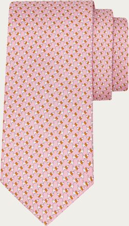 Ferragamo Herren Seidenkrawatte mit Dylan-Print Rosa