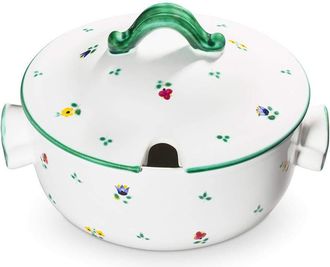 Gmundner Keramik Suppentopf glatt Füllmenge : 2 Liter Streublume Geschirr, handgemacht in Österreich