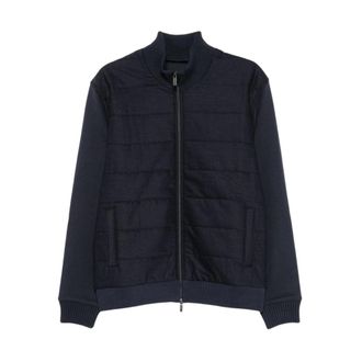 Fay Giubbino Zip Ricamo - - Sweatshirts & Hoodies - Herren - Blau - 2XL