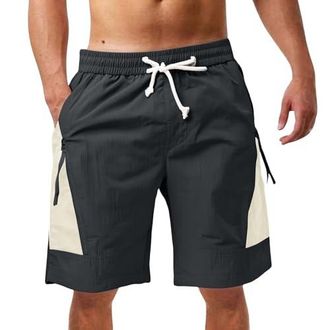 Generic Short chino pour homme - Short de golf cargo noir avec poches - Pantalon de jogging pour homme - Jambe courte - Pantalon de travail d&eacute;t&eacute; pour homme - 