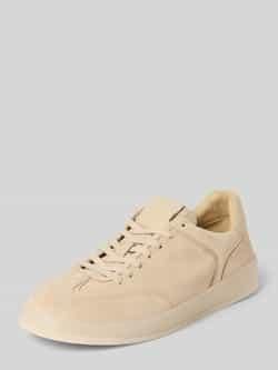 Blauer Sneaker aus echtem Leder mit Logo-Pr&auml;gung Modell Farrell