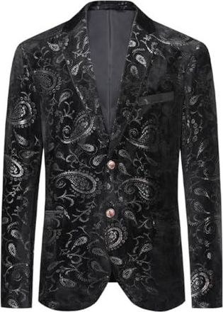 AlltheMen Haut de Costume Mince Affaires Mariage décontraction-Costume Homme-Costume Moderne, Noir, 3XL