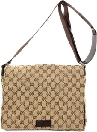 Gucci Sac bandouli&egrave;re en toile Pre-owned - Femme - Pre-owned - Brun - Taille: ONE Size