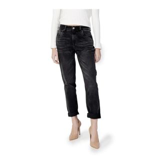 Pepe Jeans London Schwarze Boyfriend Jeans Mit Umgeschlagenem Saum - - Jeans - Damen - Schwarzk - W28