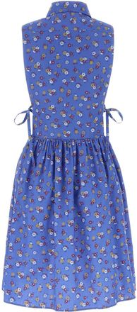 Miu Miu Womens Printed Poplin Shirt Dress Pervincarubino Exterior: Cotton Abiti