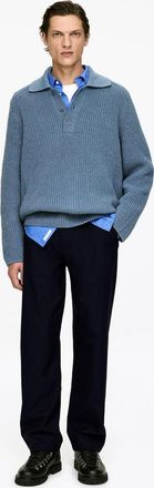 Arket Lockere Hose Aus Wolle Und Baumwolle -Blau