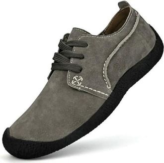 Generic QXDZSW Chaussures décontractées en daim pour homme Chaussures de randonnée légères à lacets pour homme Chaussures de randonnée Chaussures plates Trekk
