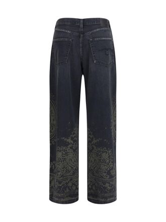 R13 Womens Damon Jeans Baroque Black Cotton