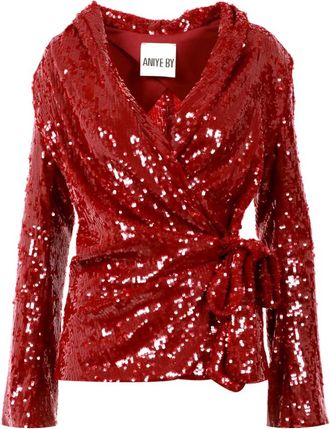 Aniye By Femme, Blouses et Chemises, Rouge, Taille: 40 FR Sequin Blazer